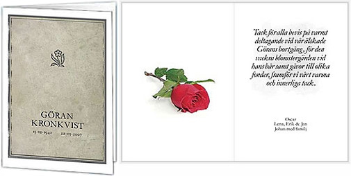 Tackkort begravning - utforma och beställ dina tackkort här!