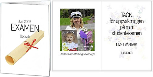 Tackkort student - utforma och beställ dina tackkort här!